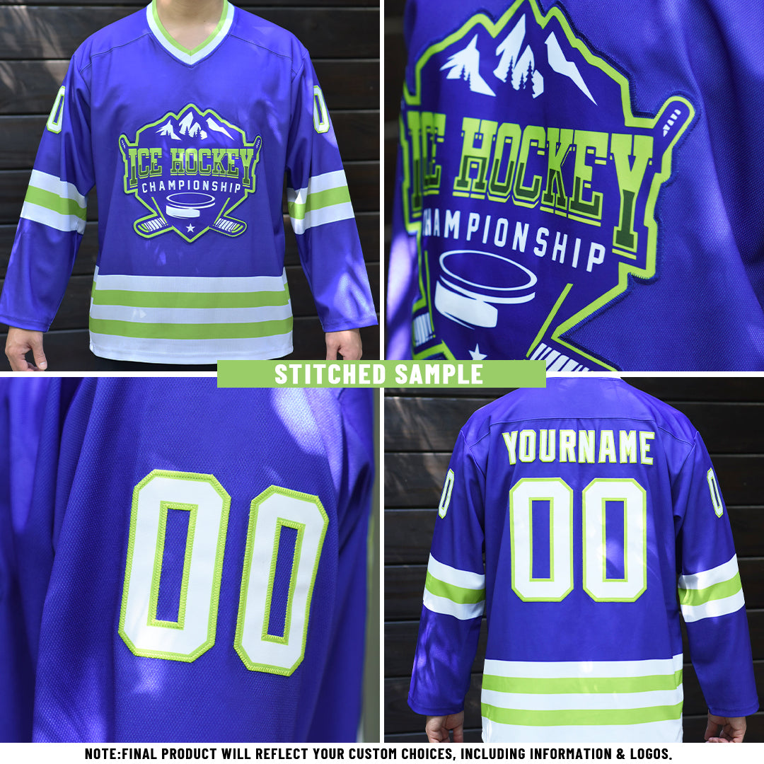 Custom Lace Neck Foodie Funny Donuts Hockey Jersey White Bay Orange