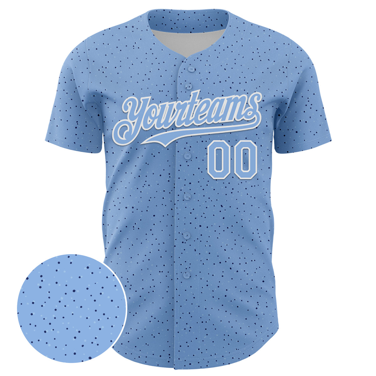 Custom Light Blue White 3D Pattern Design Dots Authentic Baseball ...