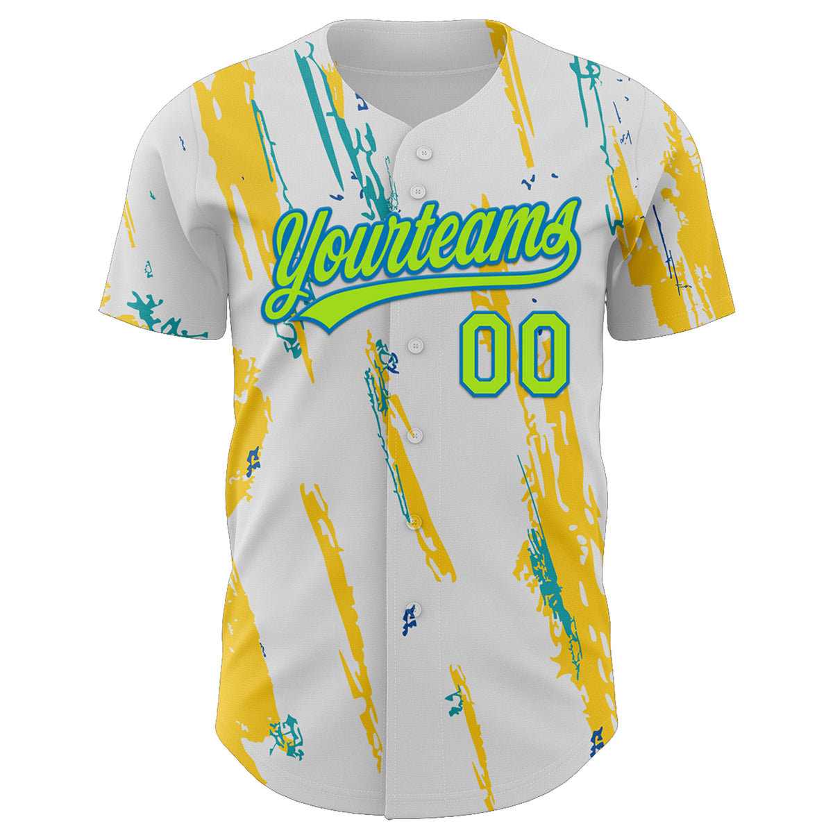 Custom White Neon Green-Blue 3D Halloween Authentic Baseball Jersey ...