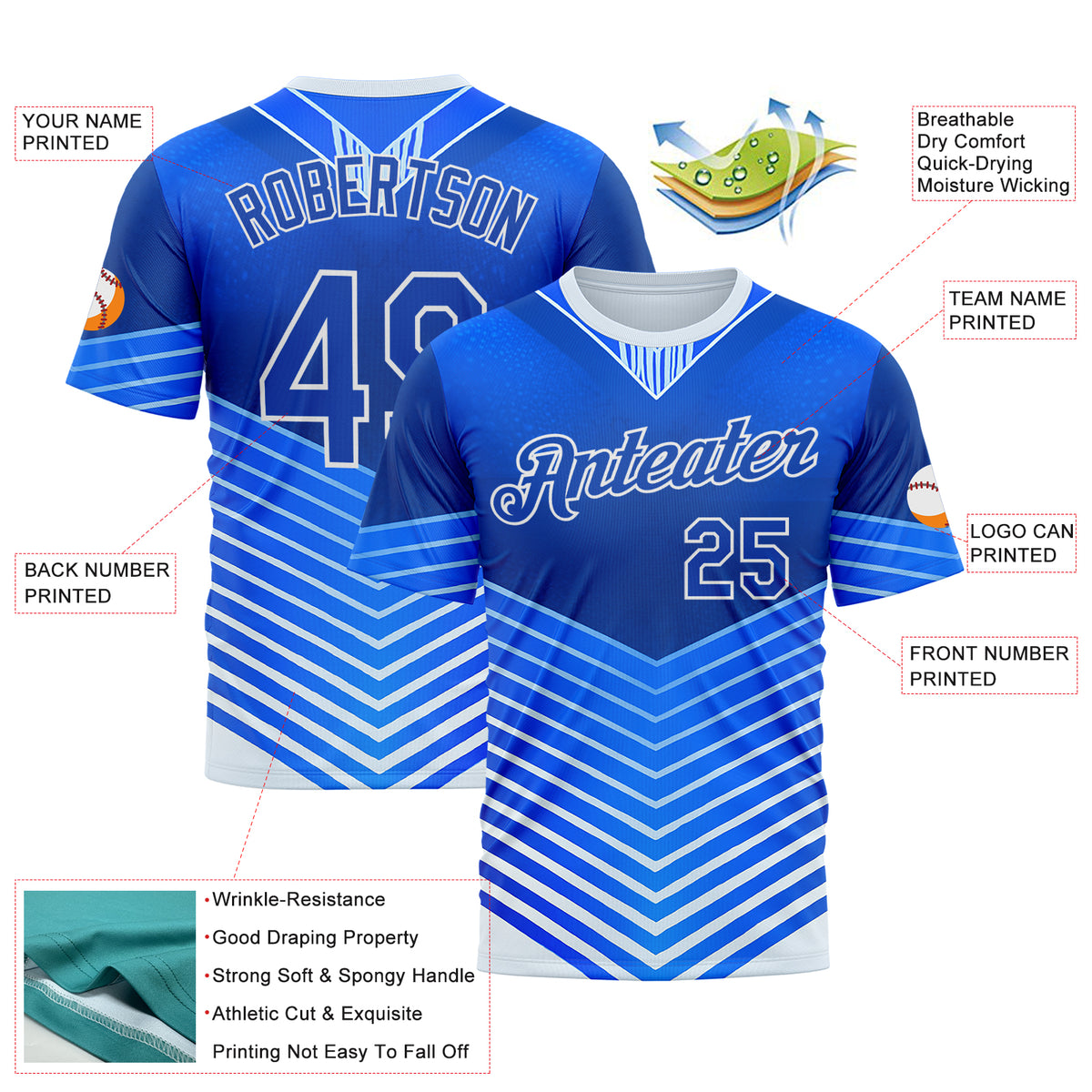 Custom 3D Pattern Design Argentina Arrow Sport Wear Performance T-Shirt ...
