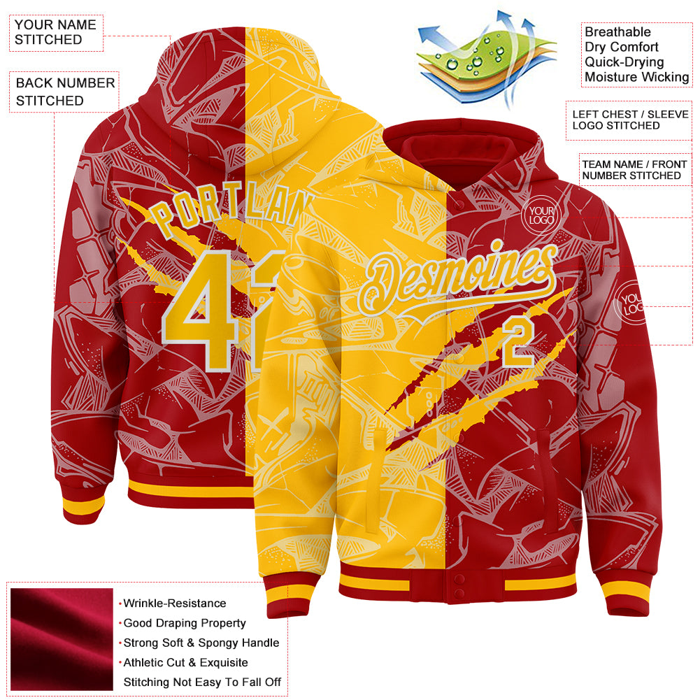 Custom Hoodie Jacket Scratch Bomber Varsity Letterman Jacket Graffiti ...
