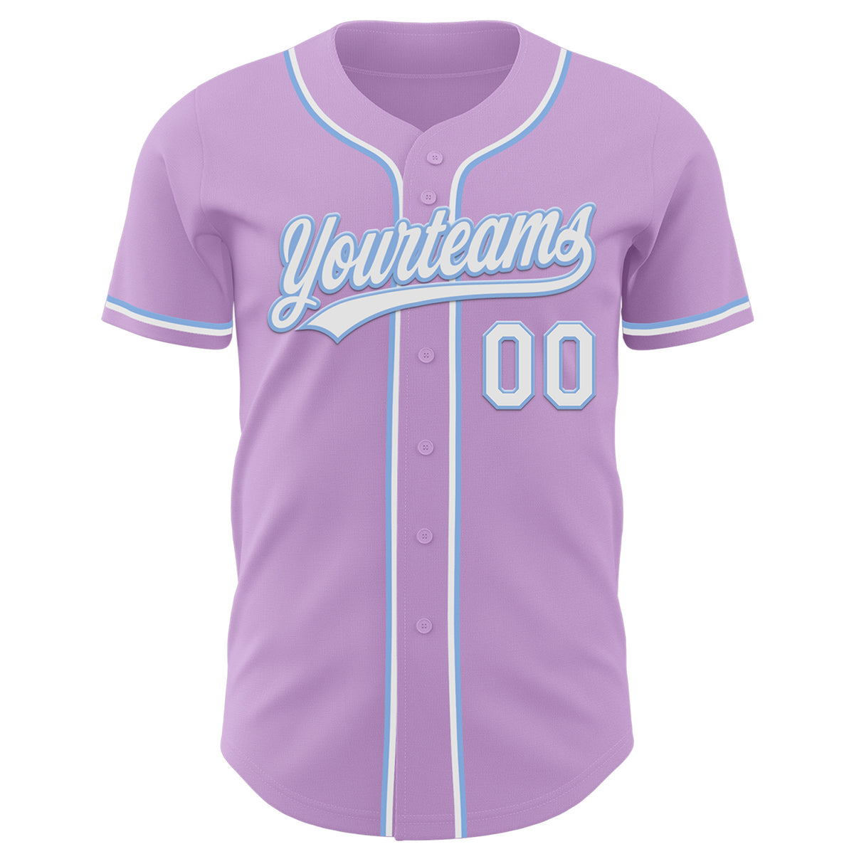 Custom Light Purple White-Light Blue Authentic Baseball Jersey Discount