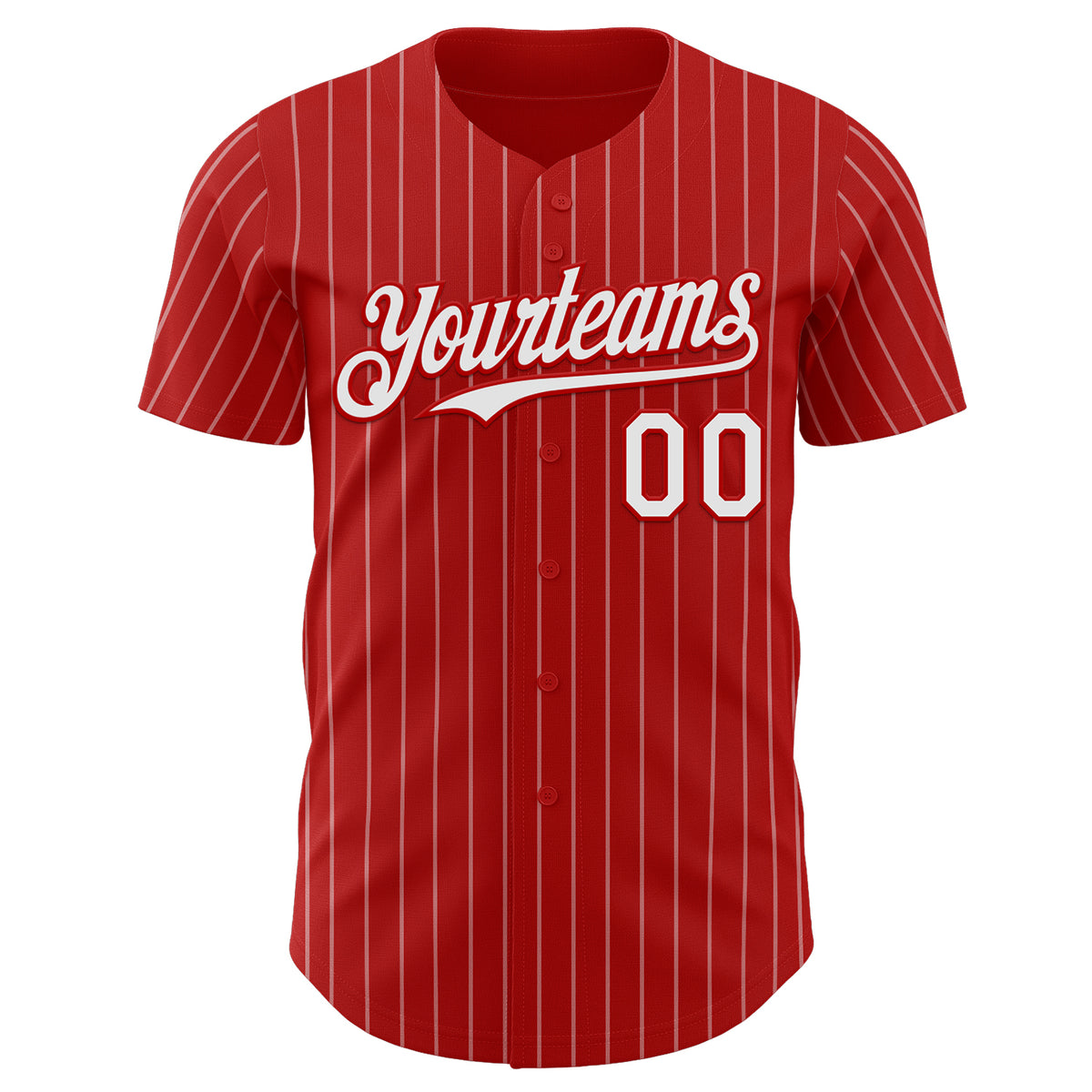 Custom Red White Pinstripe White Authentic Baseball Jersey Discount