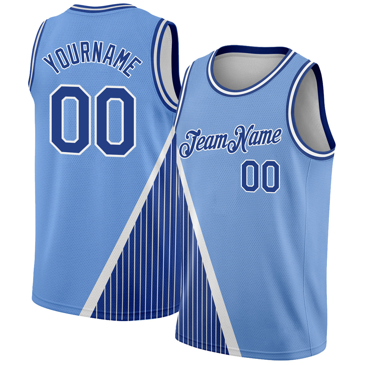 Custom Light Blue Royal-White Triangle Pinstripes Authentic City ...