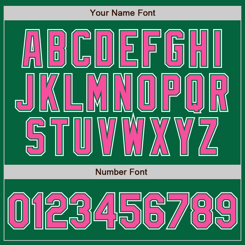 Custom Kelly Green Pink-White Authentic Fade Fashion Baseball Jersey ...