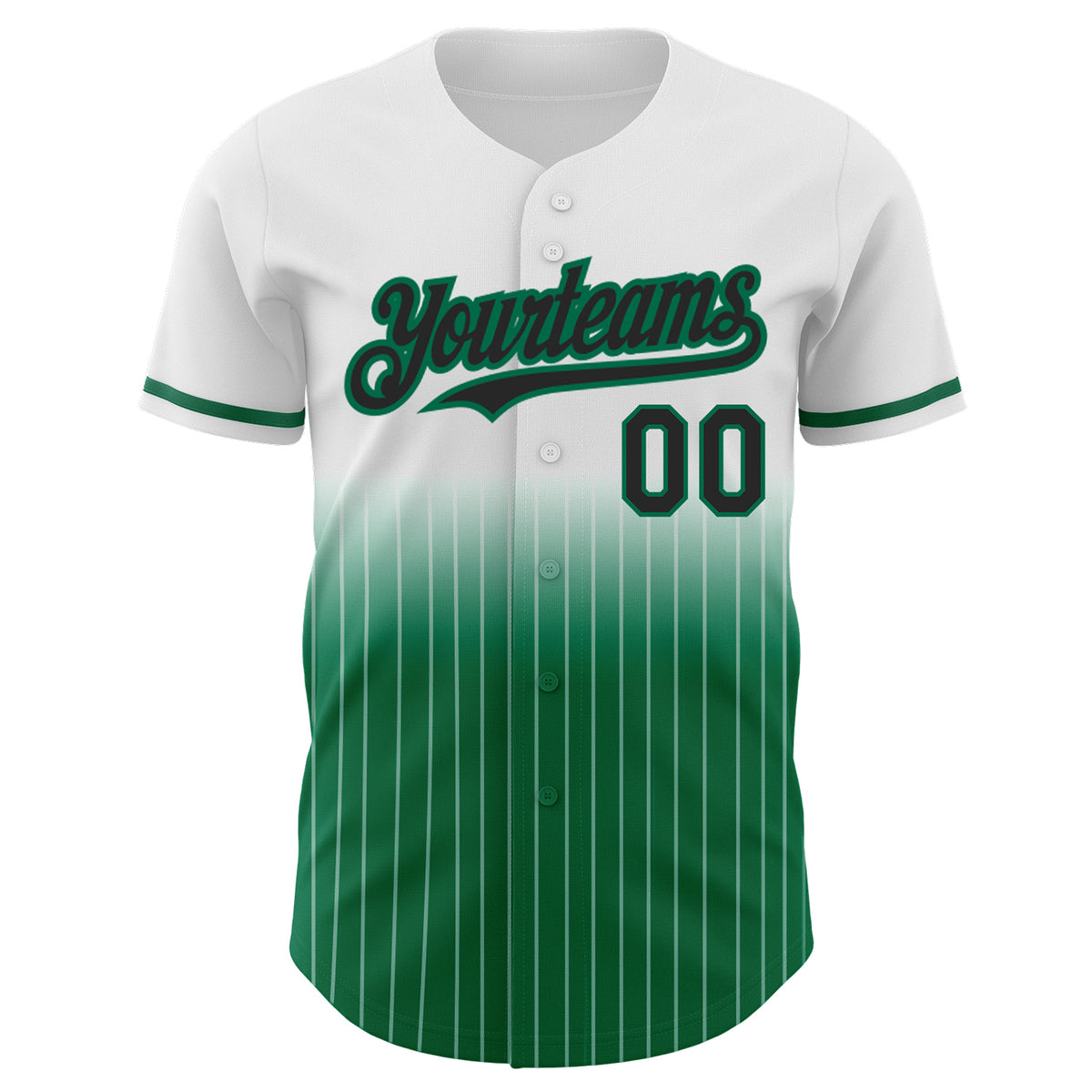 Custom White Pinstripe Black-Kelly Green Authentic Fade Fashion ...