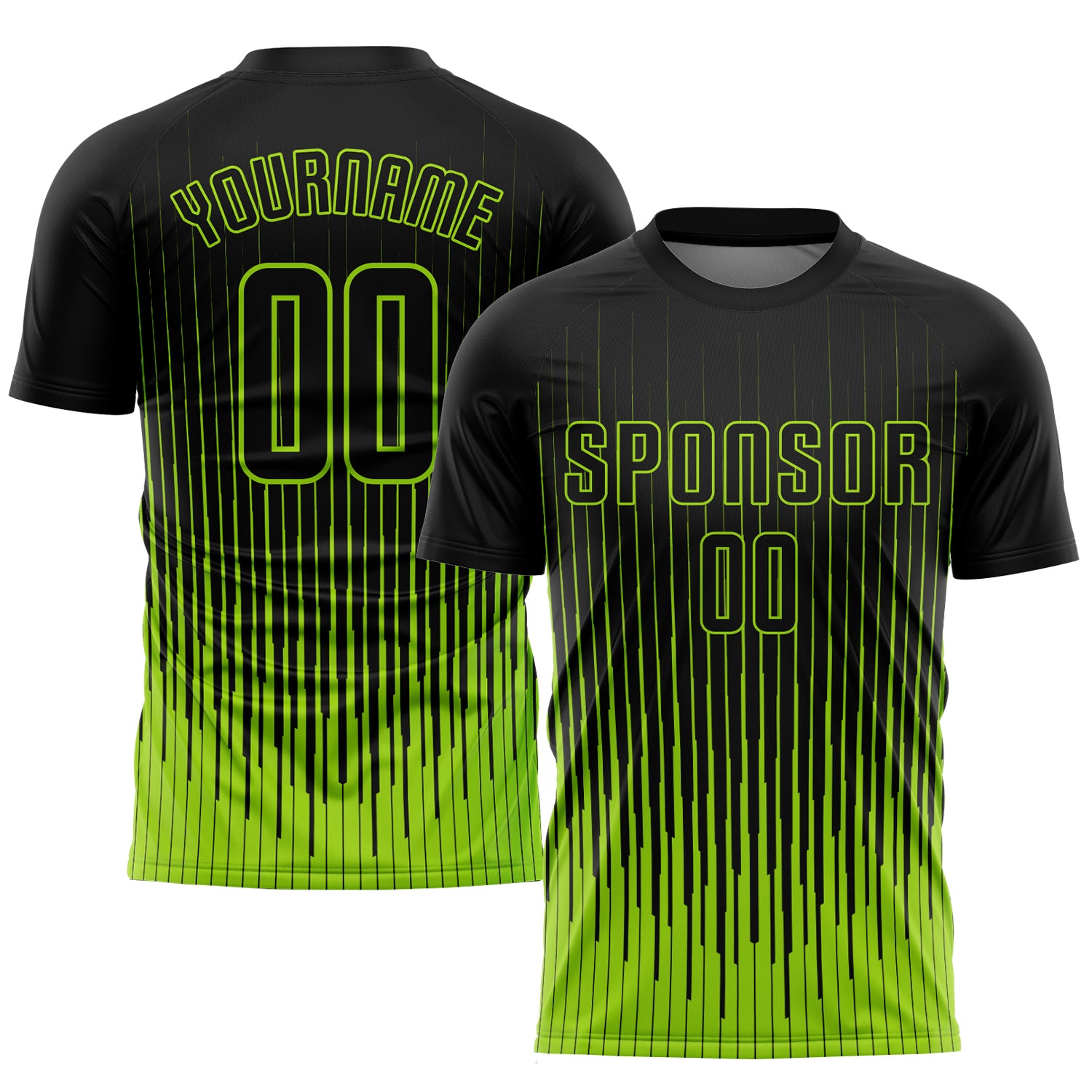 Custom Neon Green Black Sublimation Soccer Uniform Jersey Custom Neon Green Black Sublimation Soccer Uniform Jersey