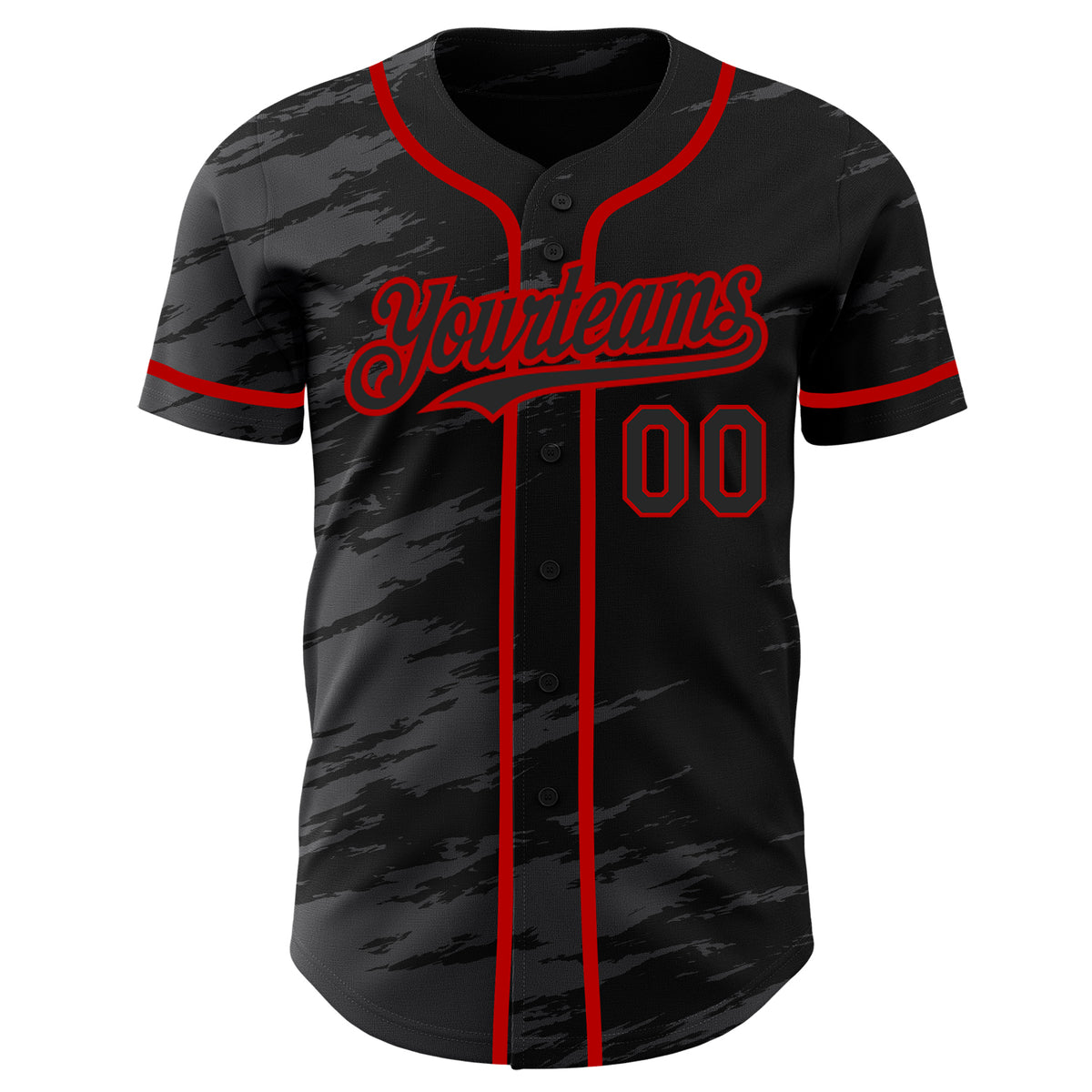 Custom Black Steel Gray Splash Ink Red Authentic Baseball Jersey Discount