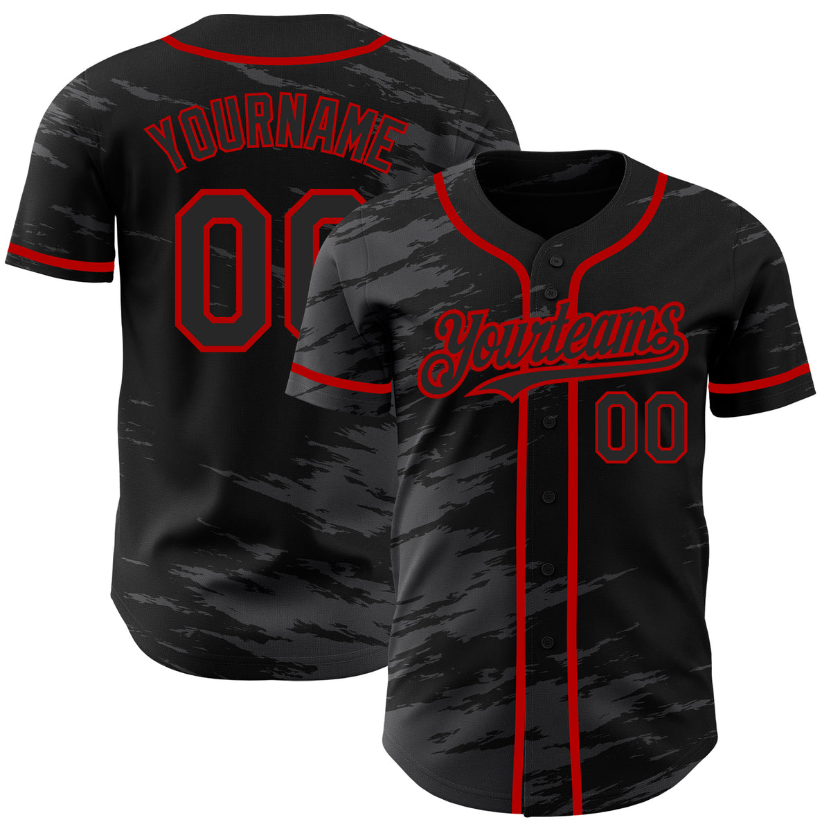 Custom Black Steel Gray Splash Ink Red Authentic Baseball Jersey Discount