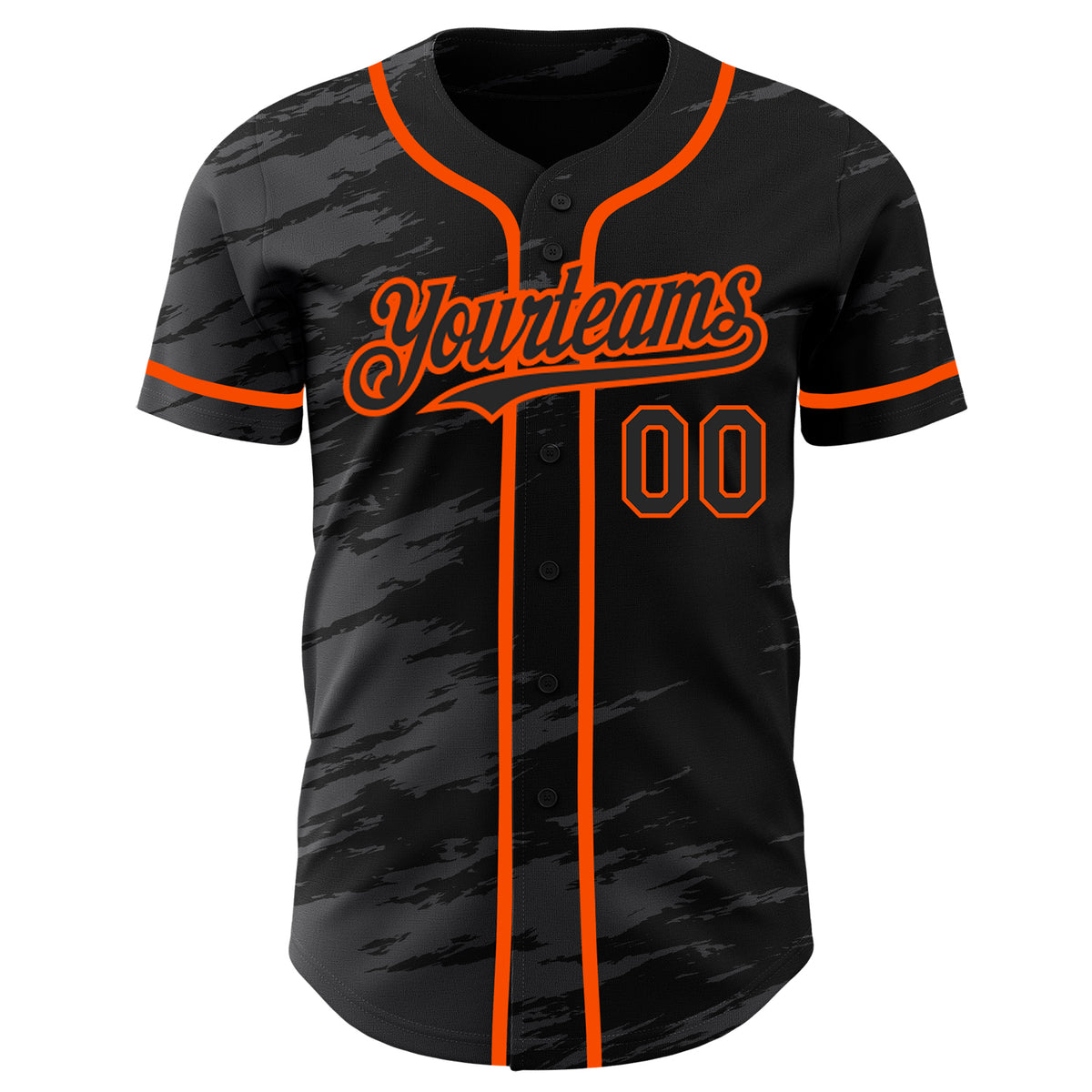 Custom Black Steel Gray Splash Ink Orange Authentic Baseball Jersey ...