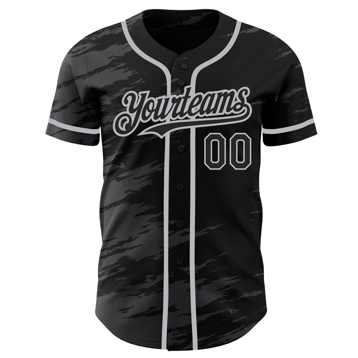 Custom Black Steel Gray Splash Ink Gray Authentic Baseball Jersey Discount