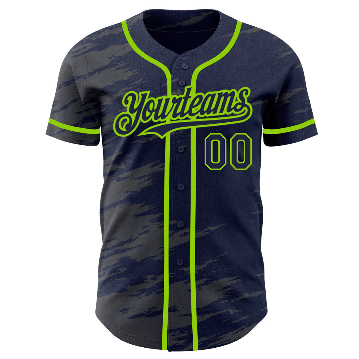 Custom Navy Steel Gray Splash Ink Neon Green Authentic Baseball Jersey ...